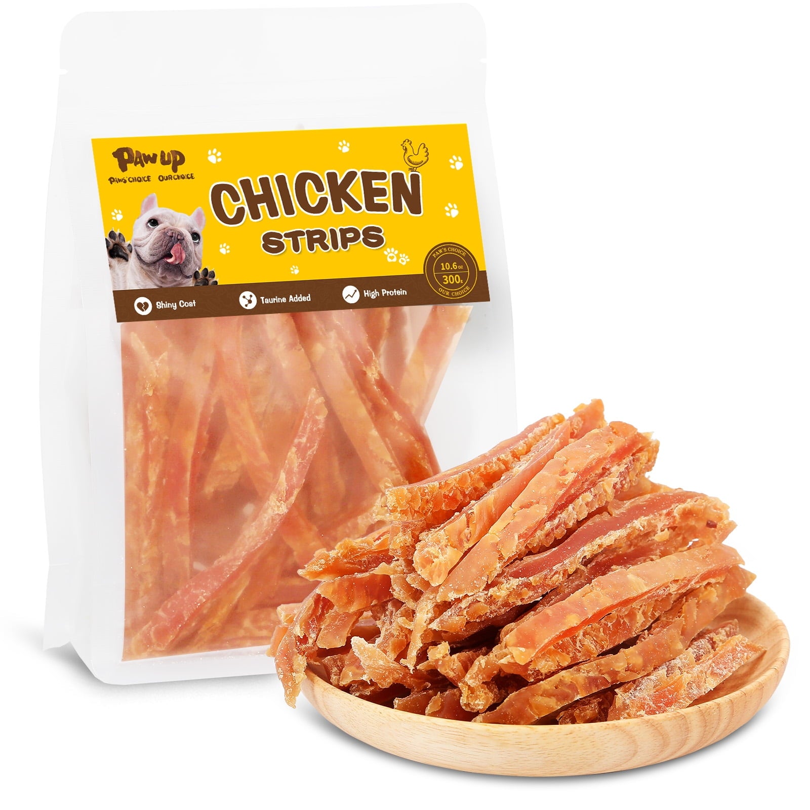 PAWUP Chicken Jerky Strips Dog Treats, Natural Healthy, Pure Chicken T ...