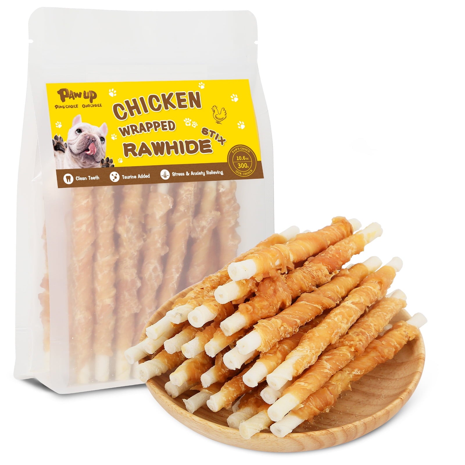 PAWUP Chicken Wrapped Rawhide Sticks Dog Treat, Long Lasting Rawhide C ...